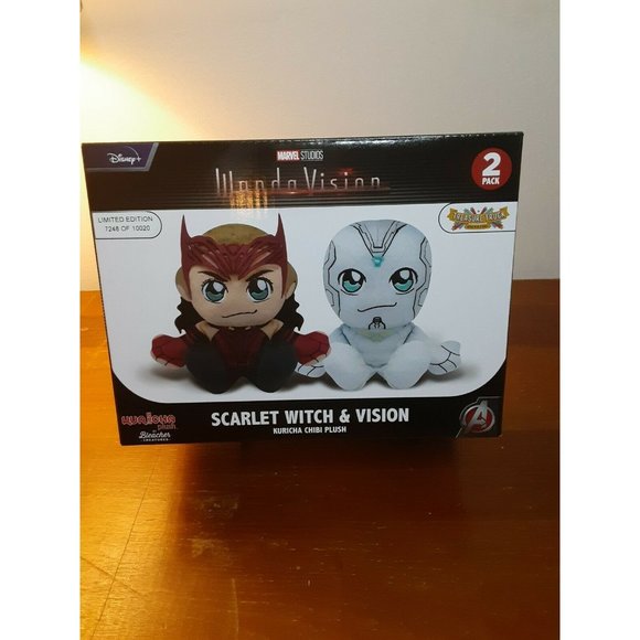 Toys | Marvel Wandavision Scarlet Witch Vision Kuricha Chibi Plush Set ...